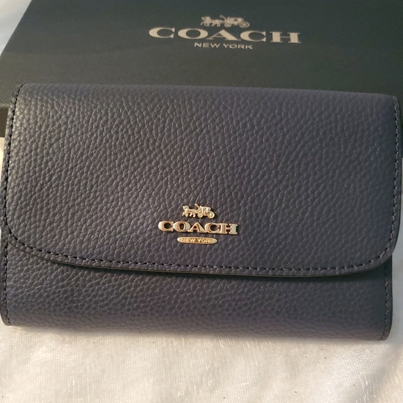 Coach | Bags | Coach Wallet Blue | Poshmark
